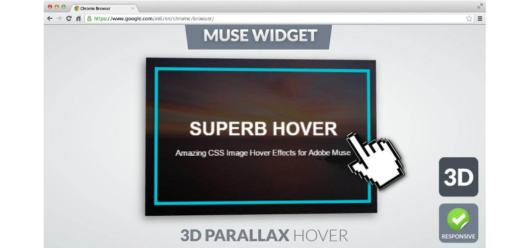 3D Parallax Image Hover Effect Adobe Muse Widget | MuseShop.net